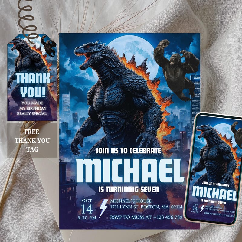 Godzilla Printables - Etsy
