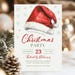 Editable Christmas Party Santa Hat Invitation, Holly Jolly Invite ...