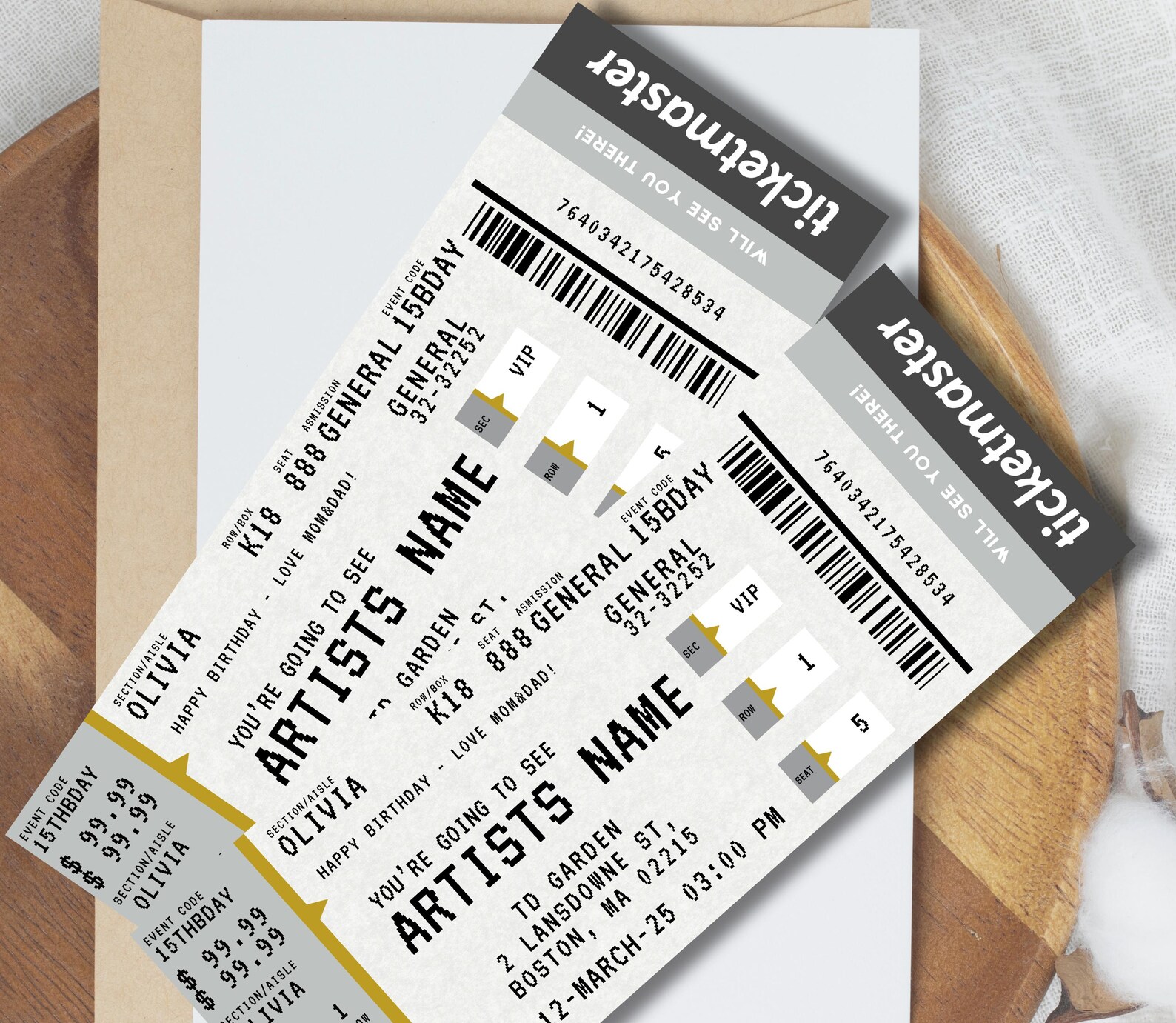 Concert Ticket Canva Editable Template, Ticketmaster Design, Surprise ...