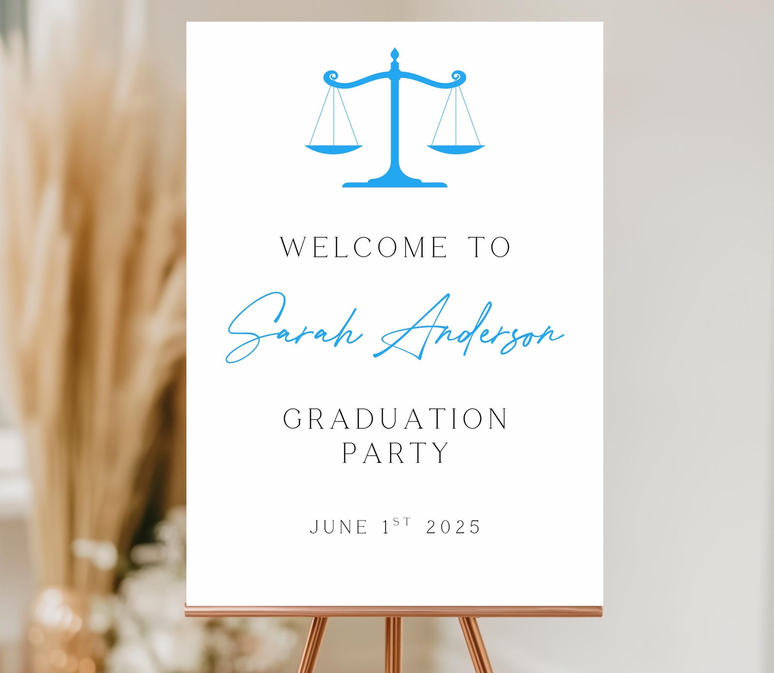 Law School Graduation Welcome Sign, Minimalist Attorney Grad Decor ...