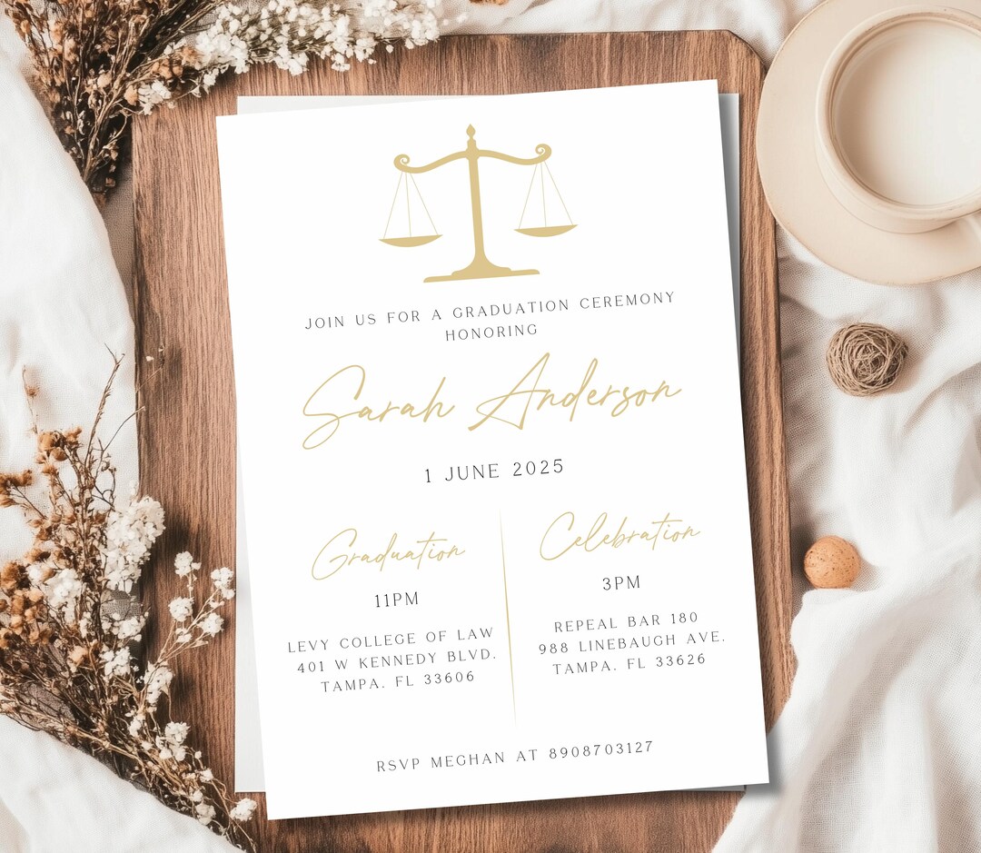 Law School Graduation Party Invitation Template, Summons to Appear ...