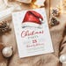 Editable Christmas Party Santa Hat Invitation, Holly Jolly Invite ...