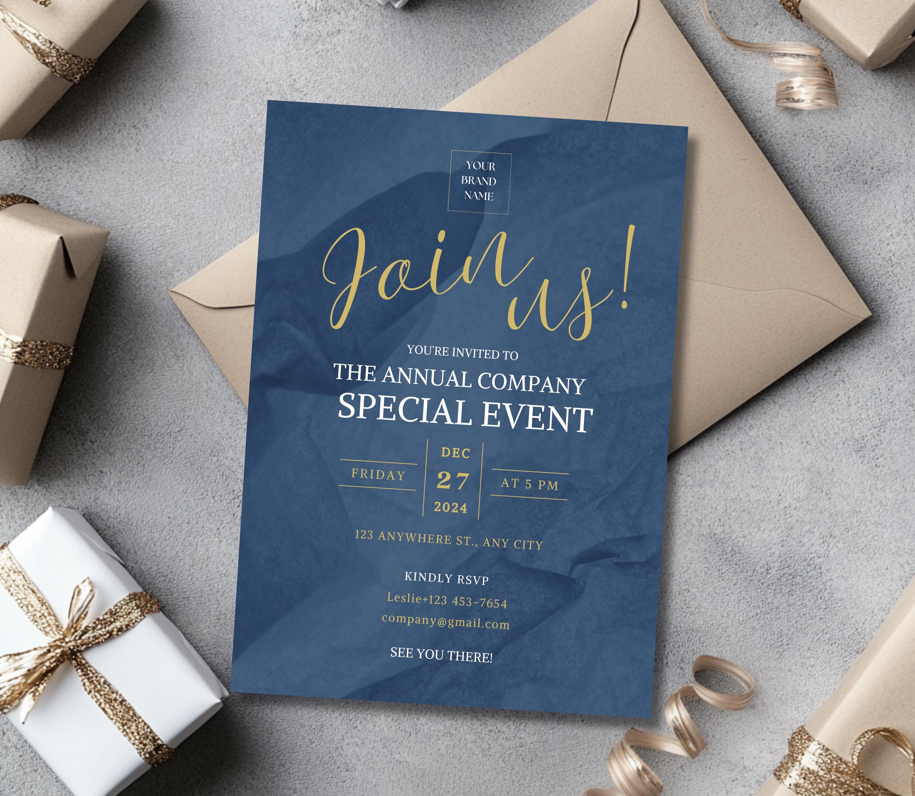 Business Invitation Template, Corporate Annual Celebration Dinner Party ...