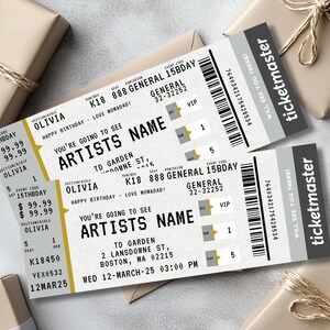 Concert Ticket Canva Editable Template, Ticketmaster Design, Surprise ...