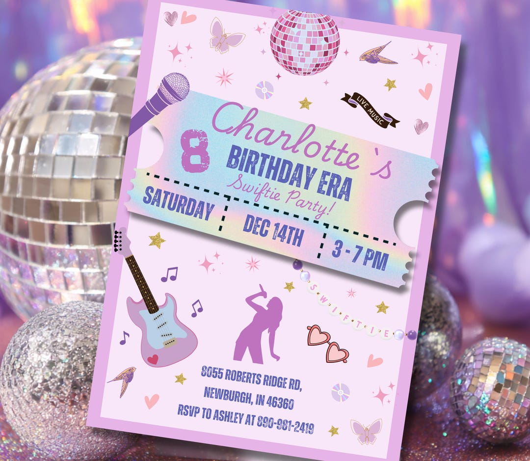 Editable in My Birthday Era Invitation, Eras Tour Invite, Music Fan ...