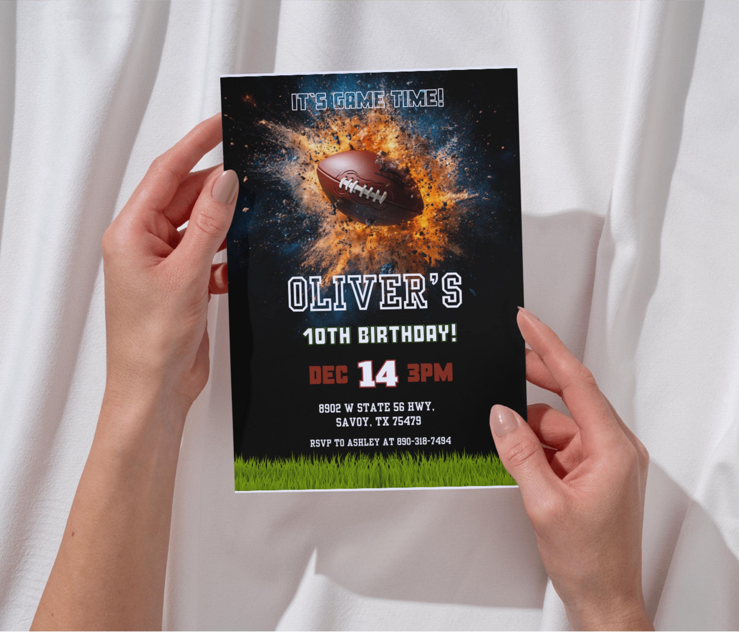 Editable Football Invitation, Football Birthday Party Printable, Sports ...