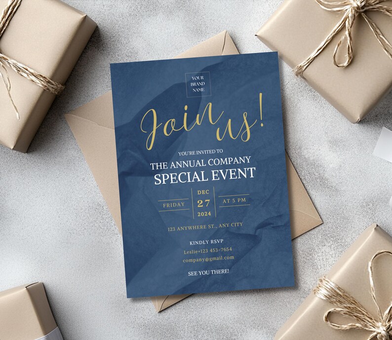 Business Invitation Template, Corporate Annual Celebration Dinner Party ...