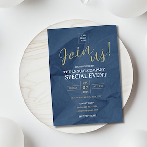 Business Invitation Template, Corporate Annual Celebration Dinner Party ...