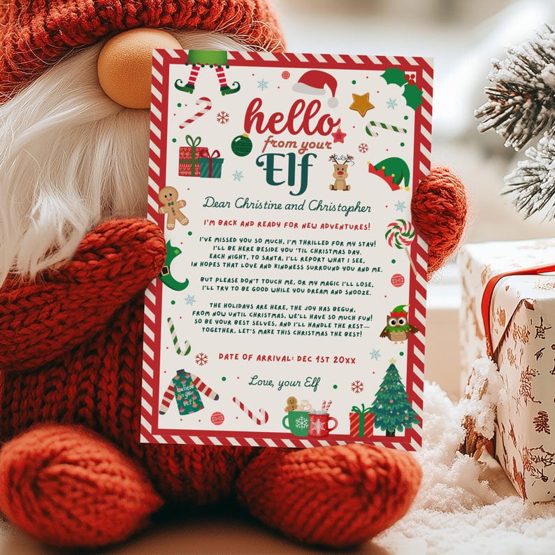 Editable Christmas Elf Arrival Letter, Elf on the Shelf I'm Back ...