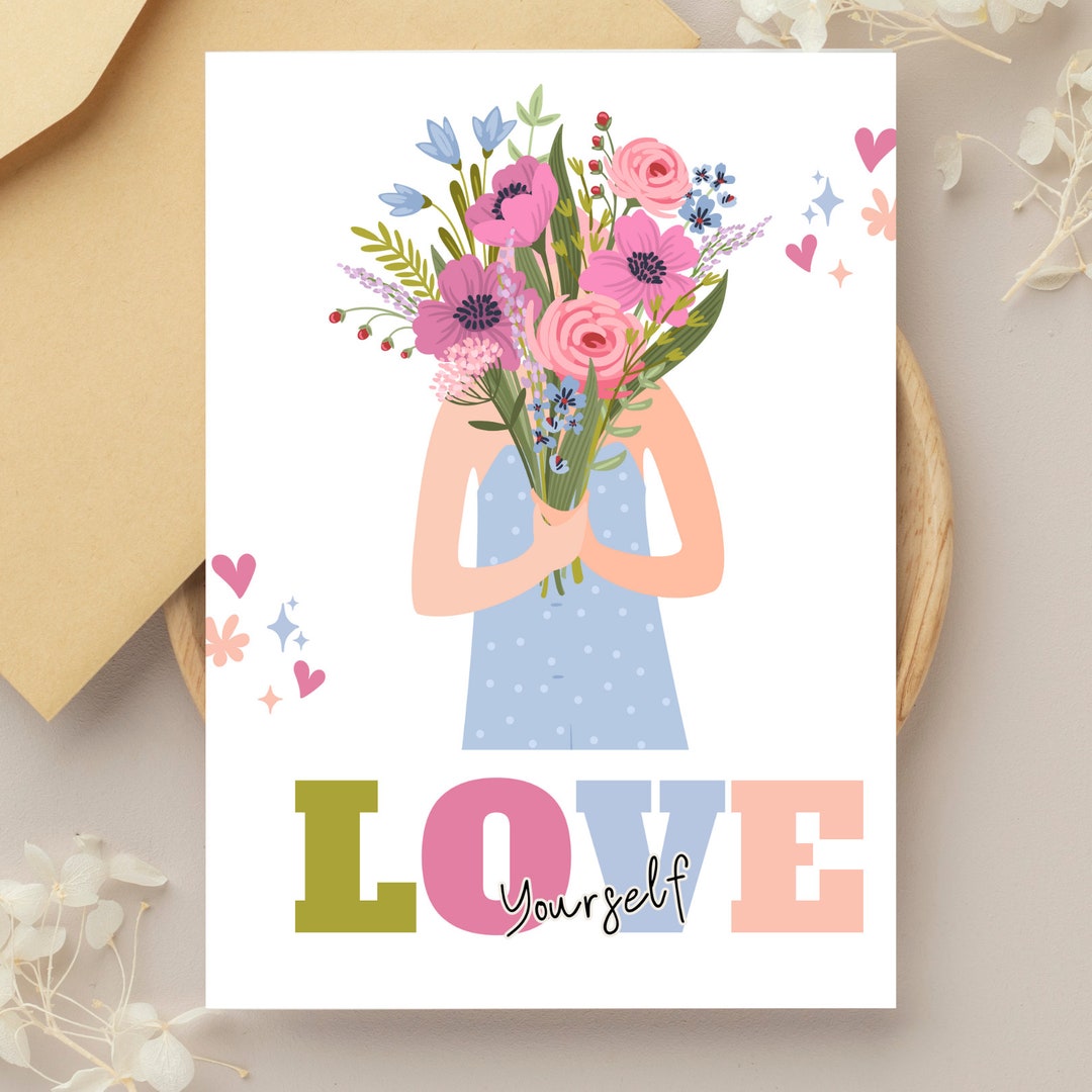 Self Love Card, Gratitude Card, Love Yourself - Etsy
