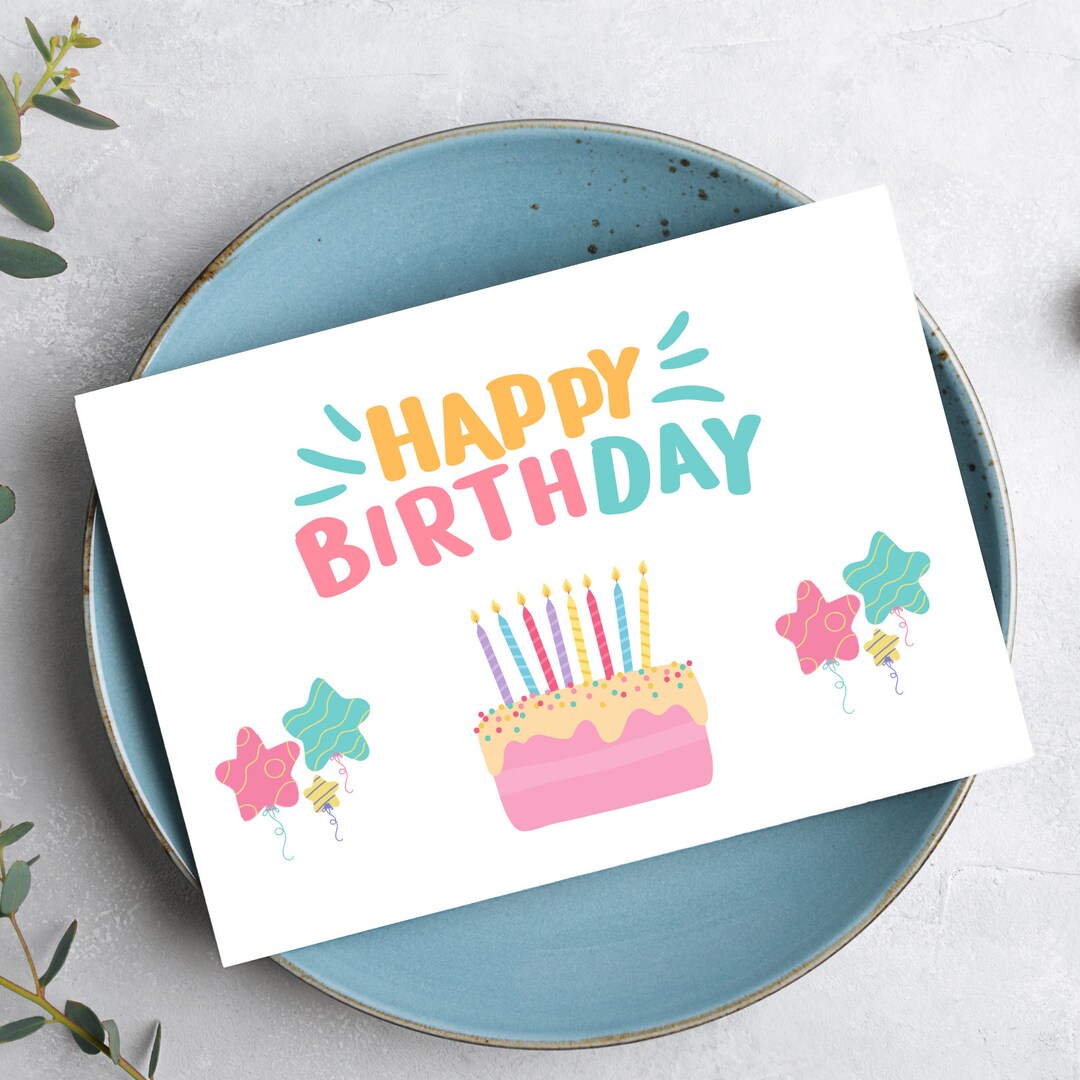 Printable Birthday Card, Birthday Celebration - Etsy