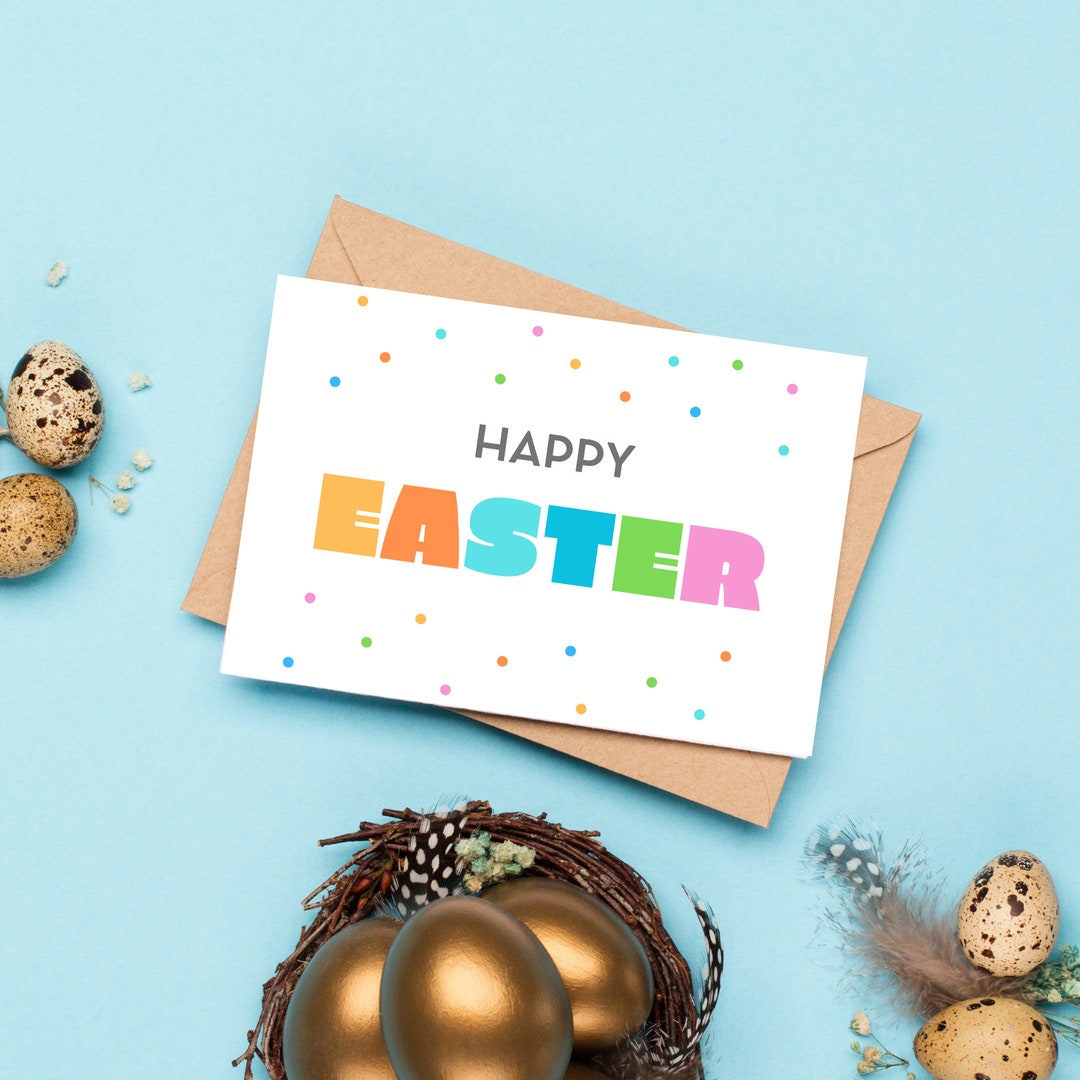 Printable Easter Card, Printable Card From Home, Easter Congratulations ...