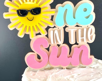 One in the Sun Cake Topper, Pool Party Cake Topper, Beach Cake Topper ...