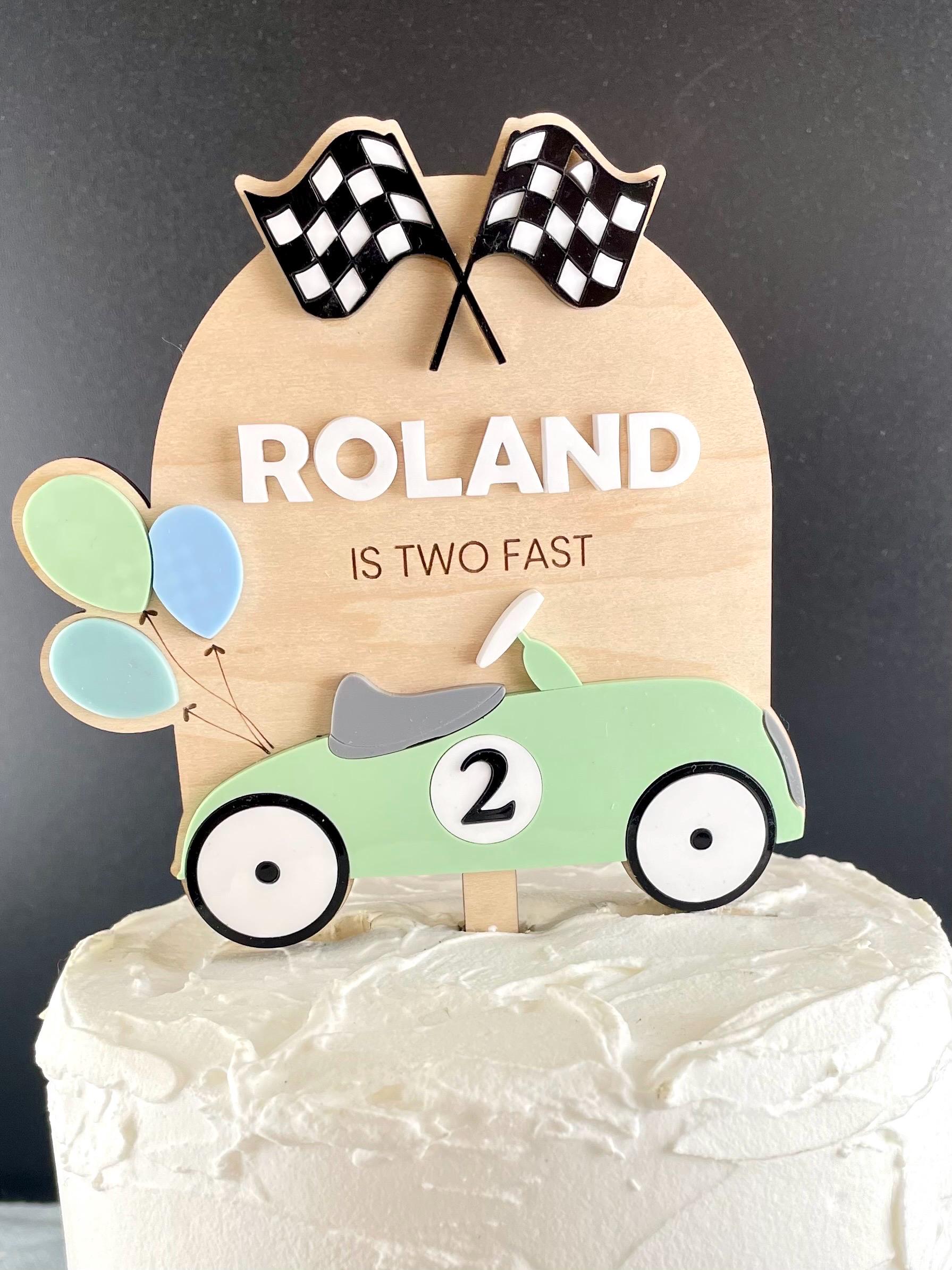 Two Fast Cake Topper, Vintage Race Car Cake Topper, 2 Fast Cake Topper ...