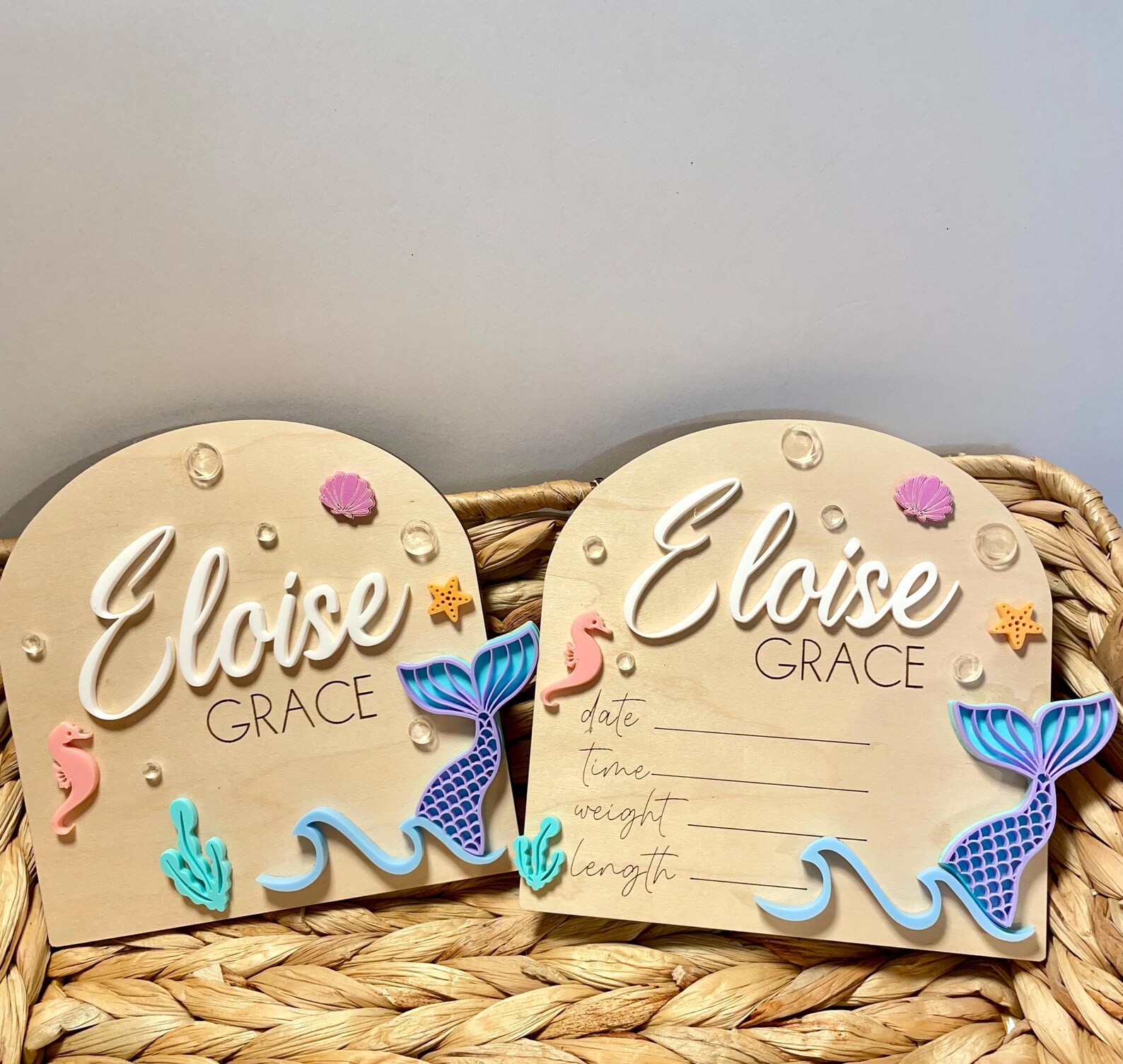 Mermaid Name Sign, Mermaid Birth Stats, Ocean Name Sign, Ocean Stats ...