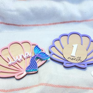 Mermaid Milestone, Beach Milestone, Ocean Milestone, Shell Milestone ...