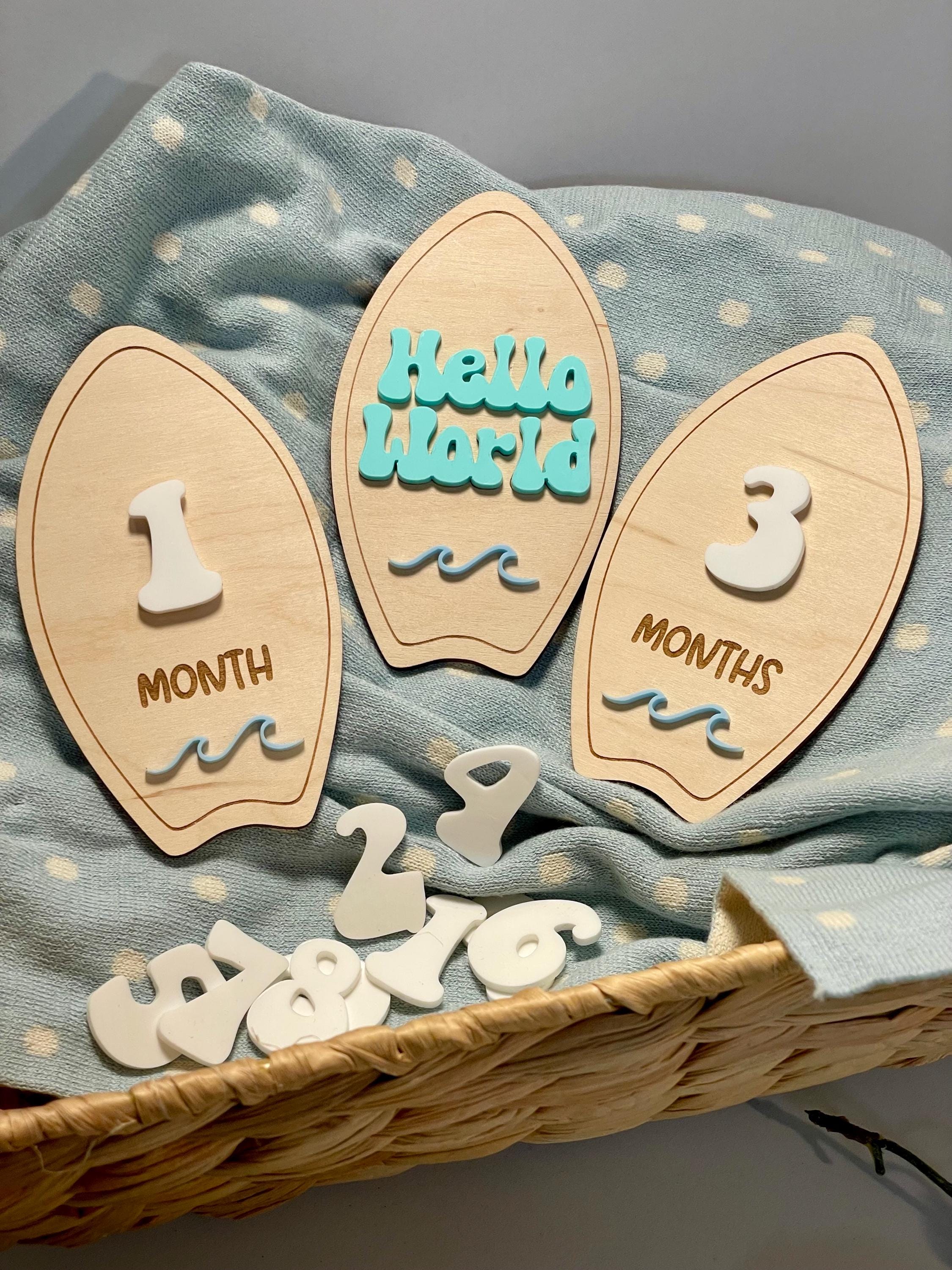 Surfboard Milestone, Beach Theme Milestone, Surfboard Announcement ...