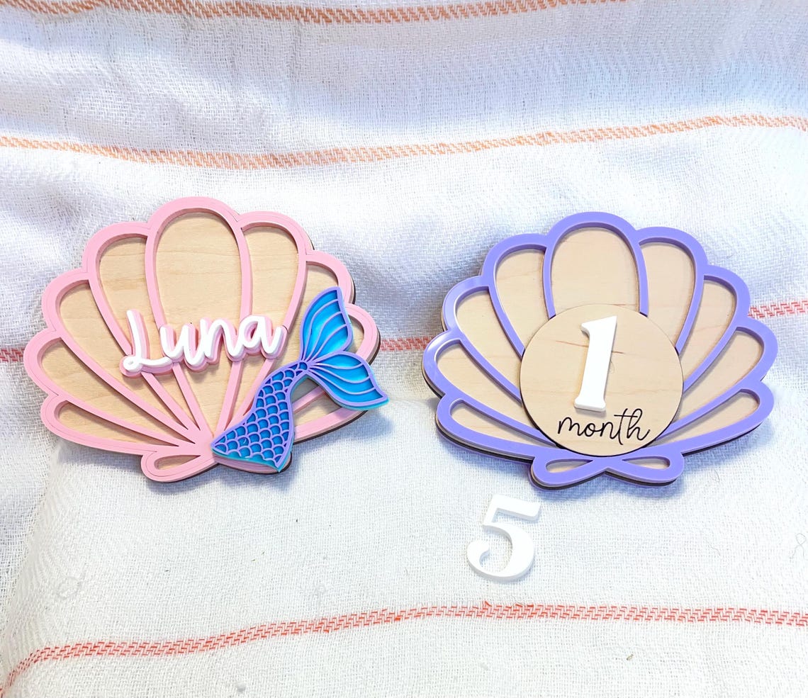 Mermaid Milestone, Beach Milestone, Ocean Milestone, Shell Milestone ...