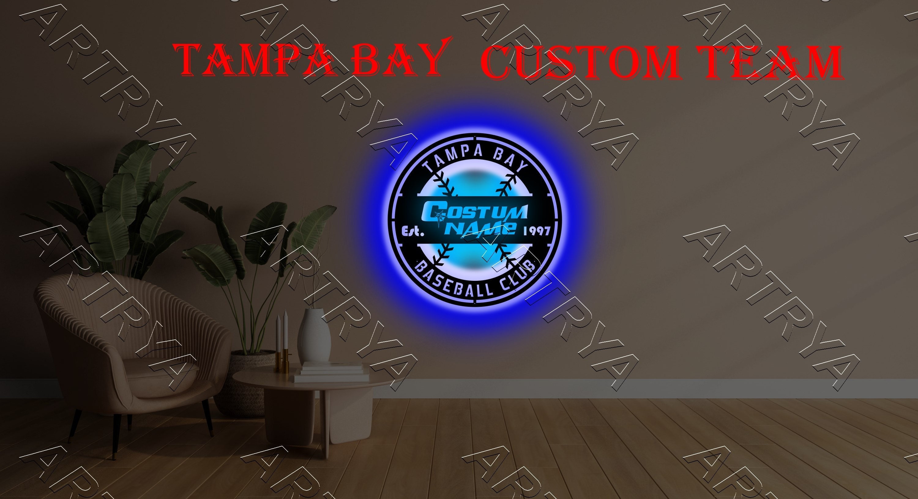 Custom Sports Sign, Baltimore, Boston, Newyork, Toronto, Tampa Bay ...