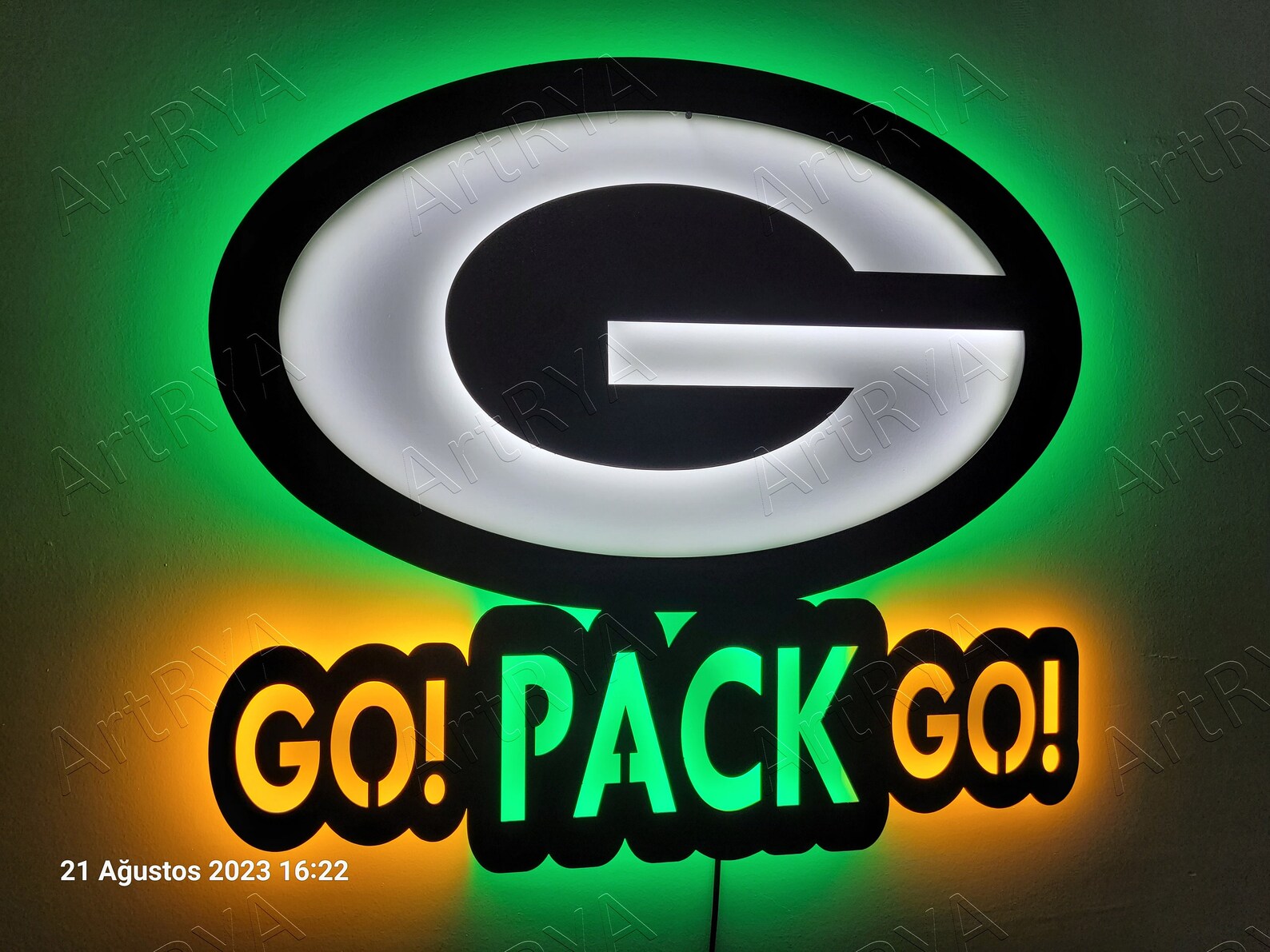 Custom Sports Sign, Football Team Sign, Sports Fan Sign, LED Lighting ...