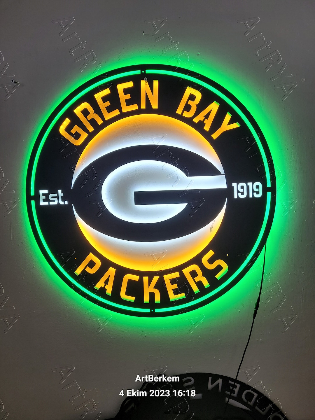 Green Bay Packers , Led Wall Sign, Metal Decor , NFL ,unique Perfect ...
