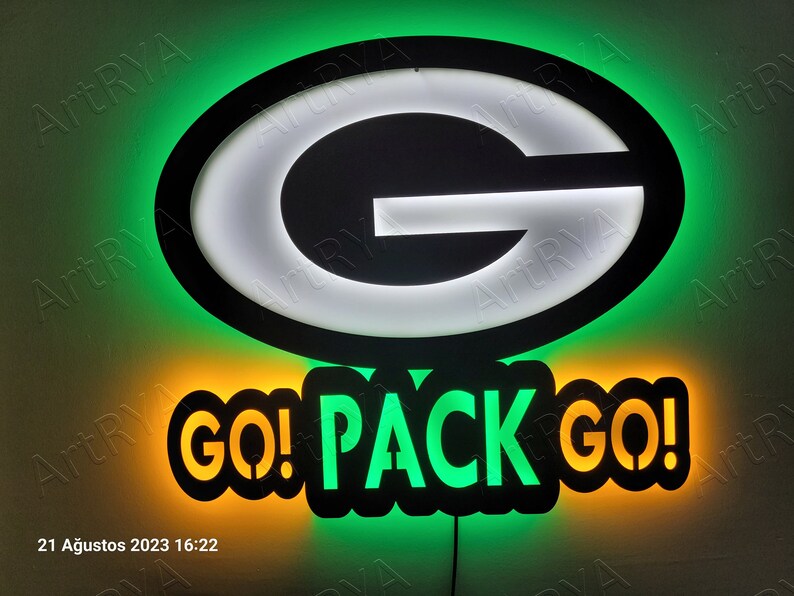 Custom Sports Sign, Football Team Sign, Sports Fan Sign, LED Lighting ...