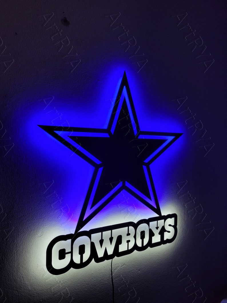 Custom Sports Sign, Football Team Sign, Sports Fan Sign, LED Lighting ...
