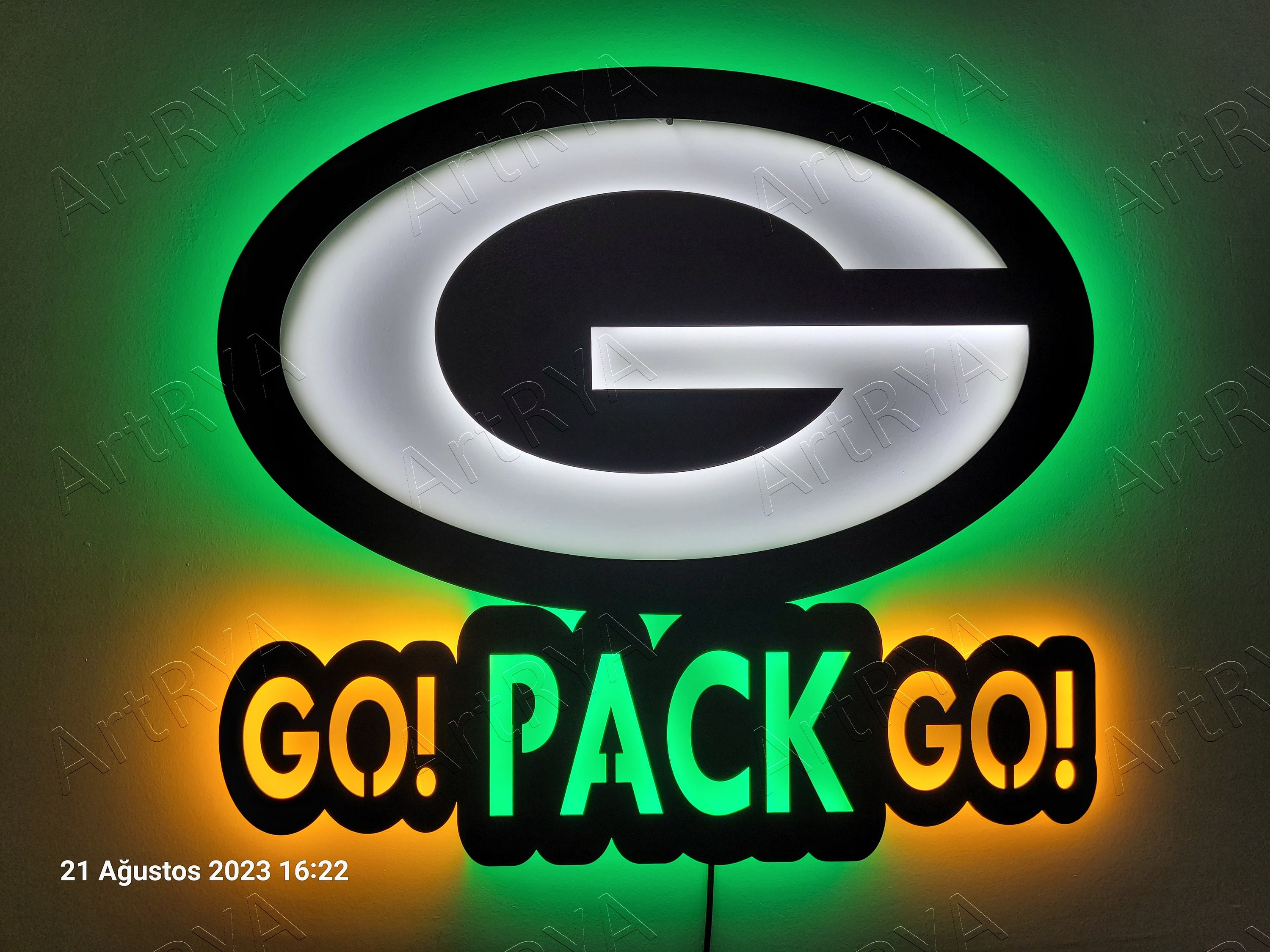 Custom Sports Sign, Football Team Sign, Sports Fan Sign, LED Lighting ...