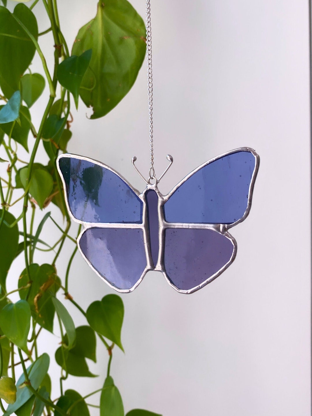 Butterfly Suncatcher Handmade Stained Glass Art Window Colorful Decor ...