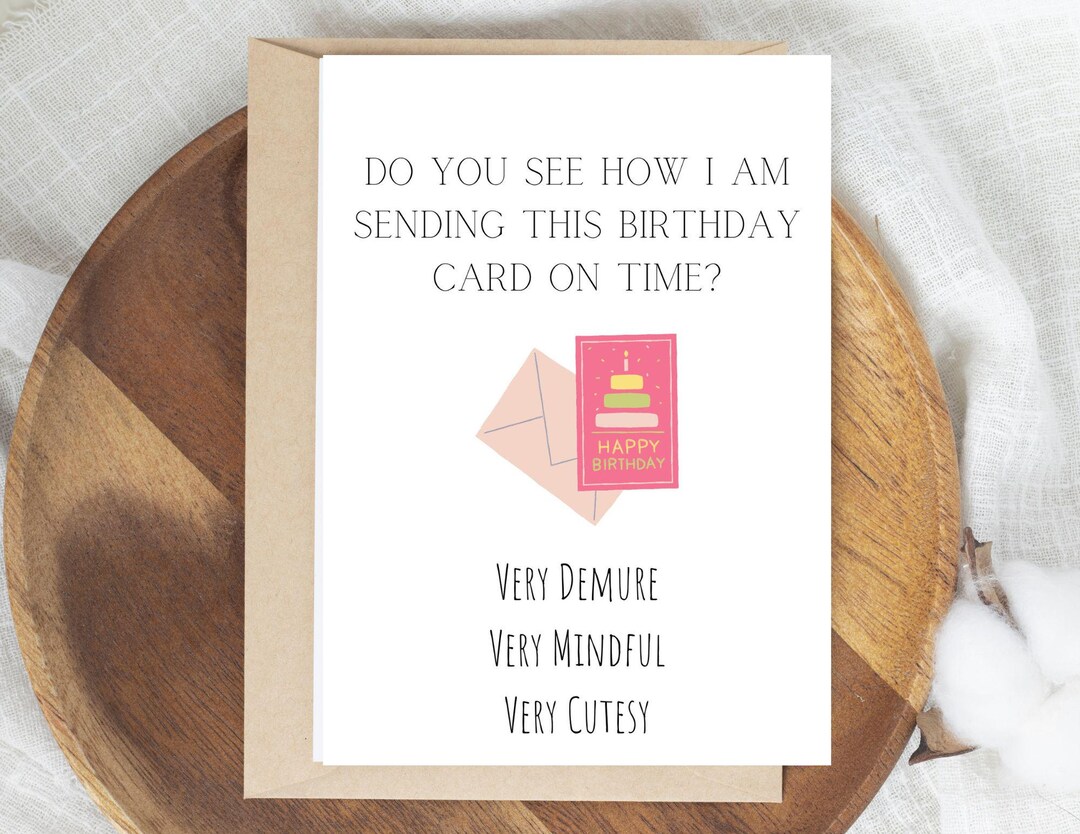Very Demure Birthday Card Digital Download Digital Birthday Card 5x7