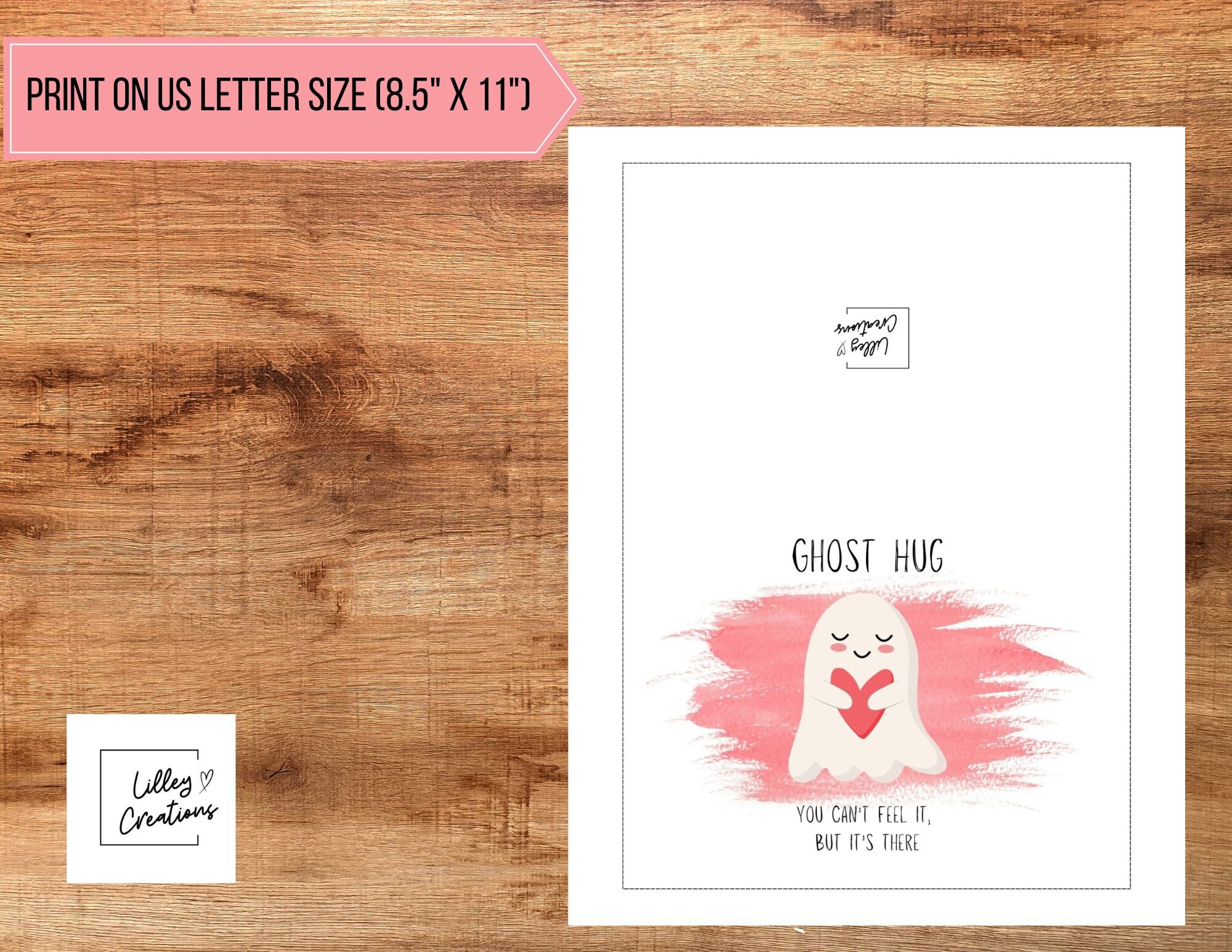 Ghost Hug Card, Digital Just Because Card, Digital Download, 5x7 Card ...