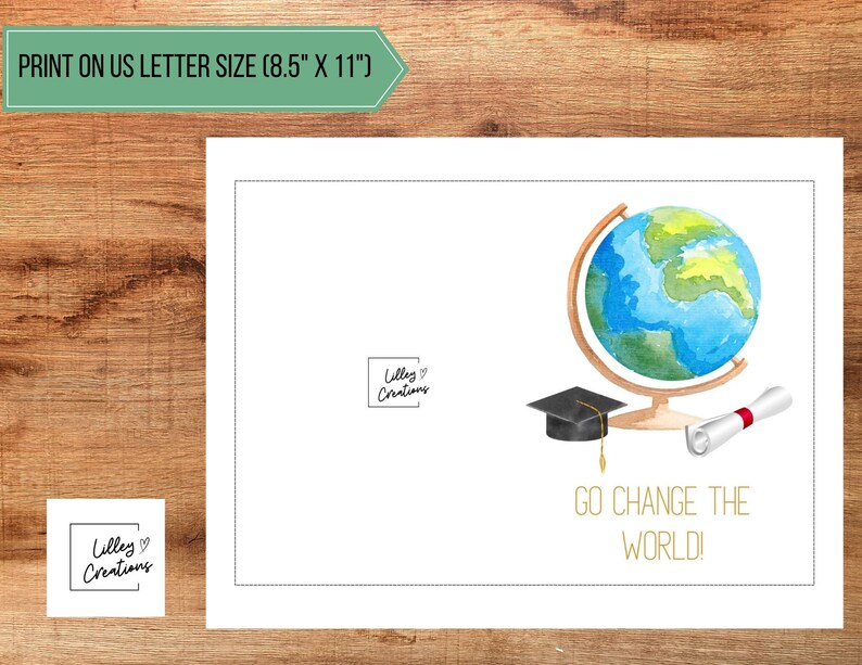 Change the World Graduation Card, Digital Download, 5x7 Card - Etsy