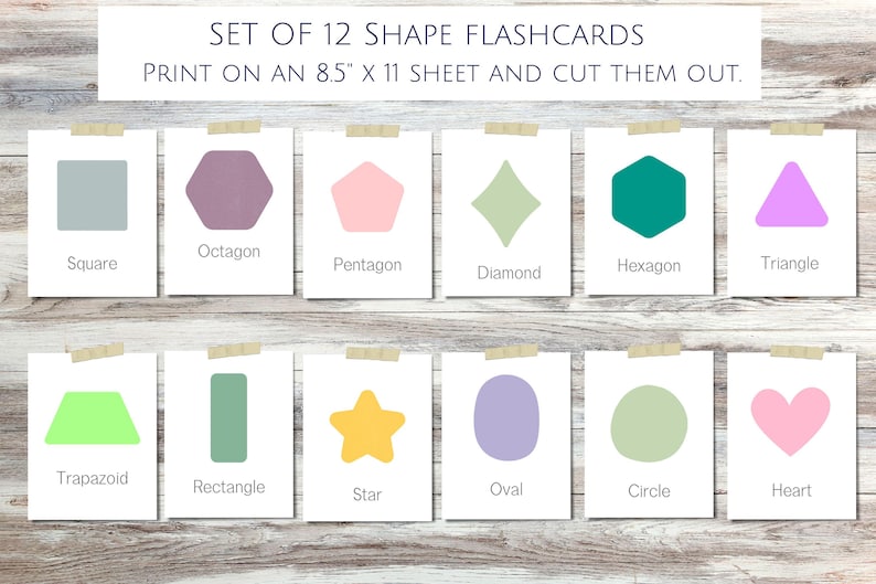 Shape Flashcards, Preschool Shape Flashcards, Toddler Activities ...