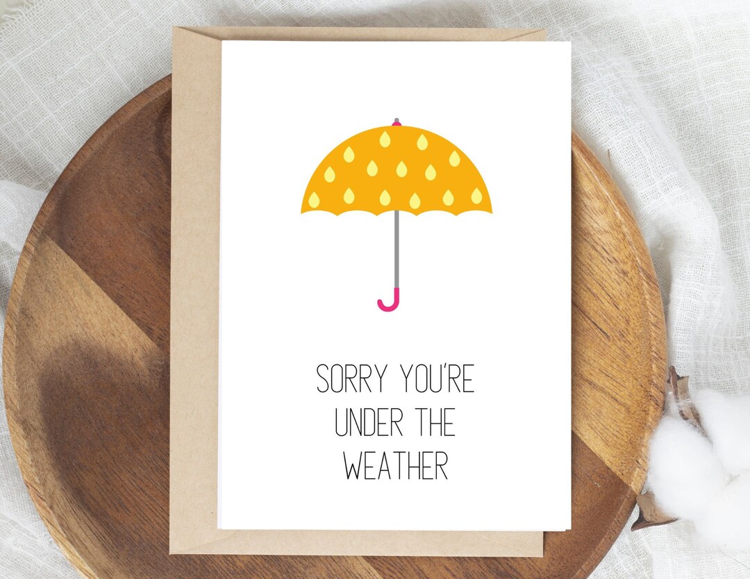 Under the Weather, Get Well Soon Card, Digital Download, 5x7 Card - Etsy