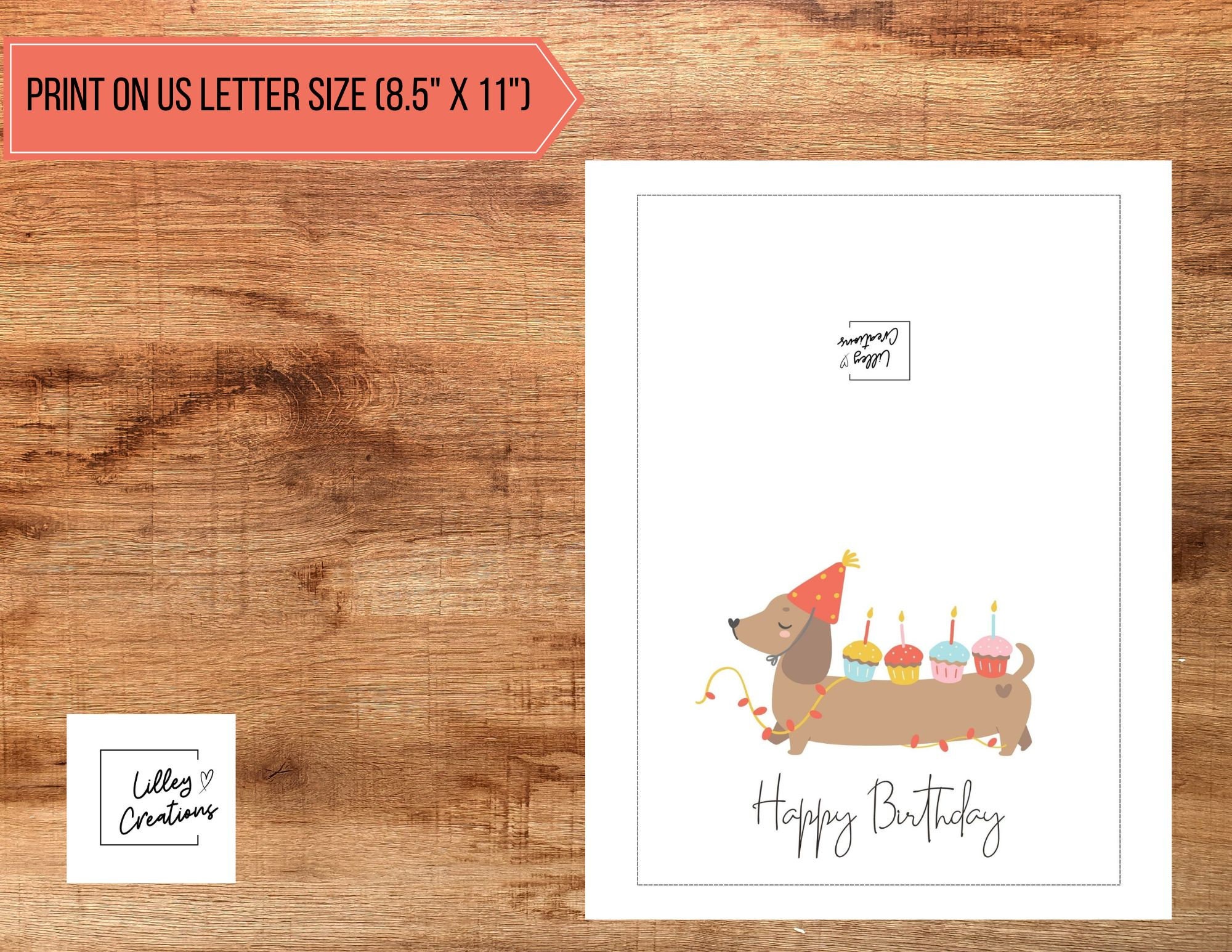 Weiner Dog Theme Happy Birthday Card, Digital Download, 5x7 Card - Etsy