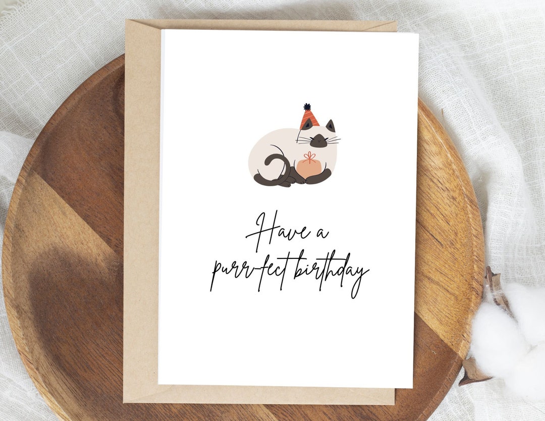 Cat Theme Happy Birthday, Have a Purr-fect Birthday - Etsy