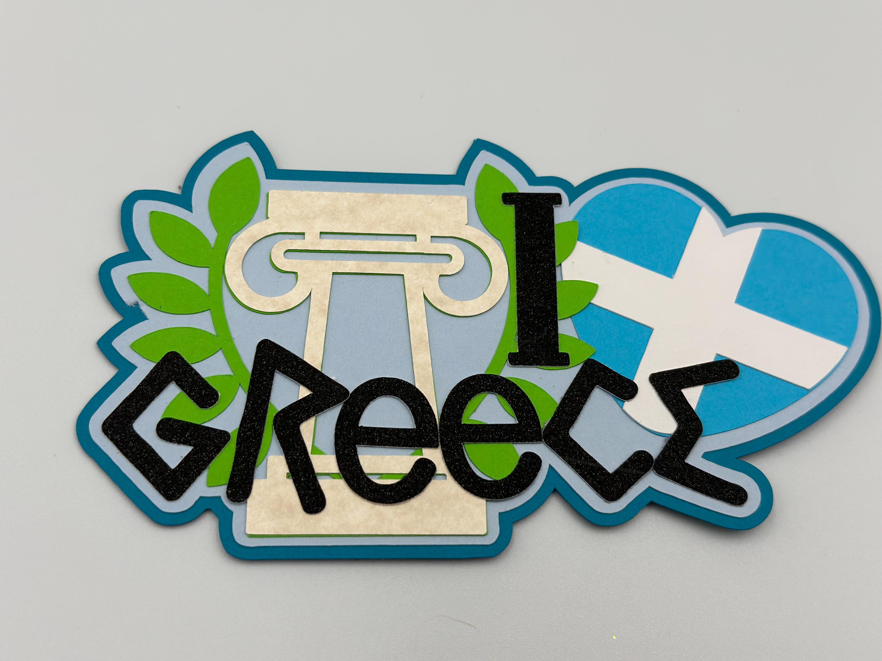 Greece Scrapbook Photo Album Embellishment Decoration Title Paper ...