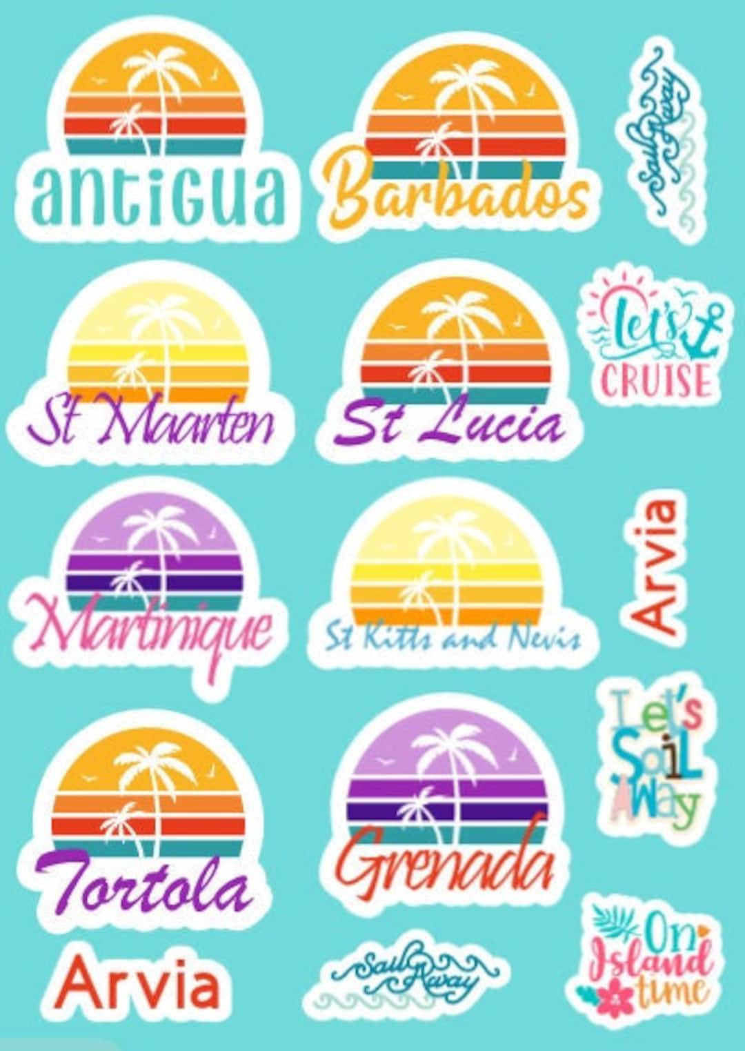 3 Sheets of Personalised Cruise Holiday Vacation Stickers - Royal ...