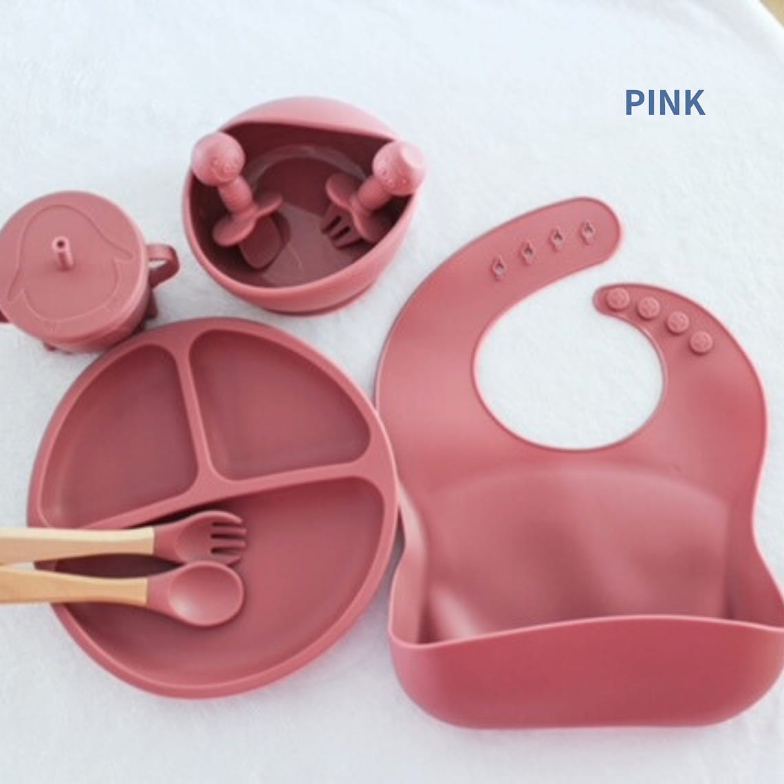 Personalized Silicone Feeding Set, Baby Feeding Set, Children Tableware ...