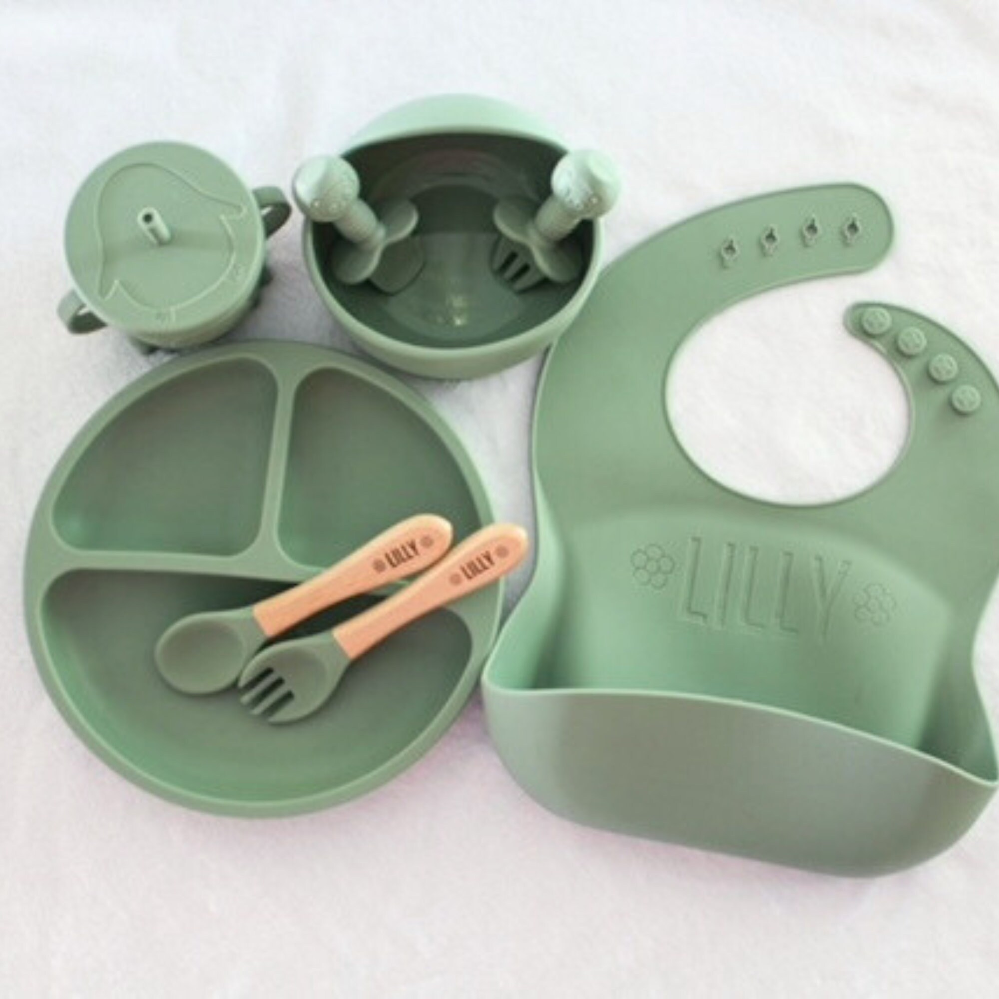 Personalized Silicone Feeding Set, Baby Feeding Set, Children Tableware ...