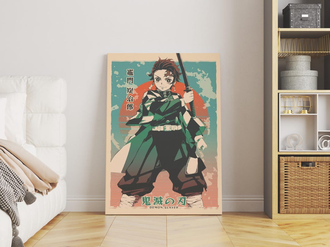 Demon Slayer Anime Poster, Tanjiro Kamado Wall Art, Kimetsu No Yaiba ...