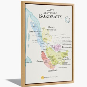 Bordeaux Wine Map Canvas Poster - Etsy