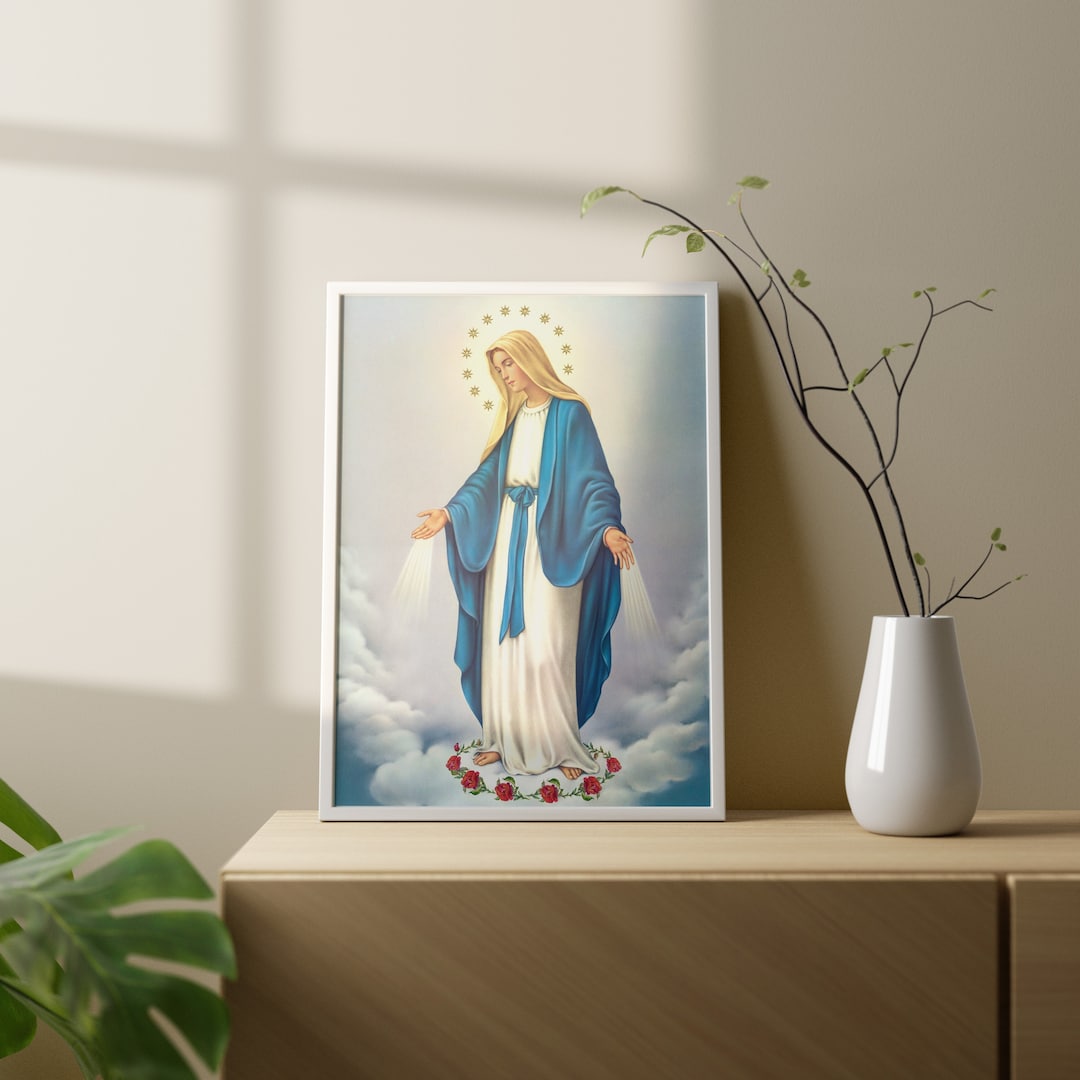 Our Lady Immaculate Conception of Mary Canvas,mary Print Catholic Art ...