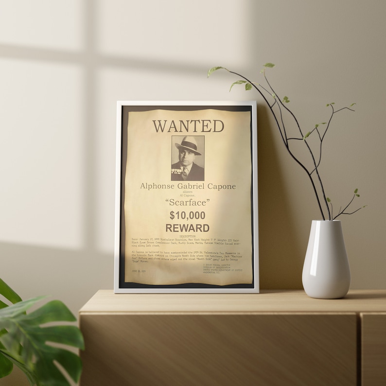 Al Capone Scarface Vintage Wanted Poster ,modern Decor, Vintage Art ...