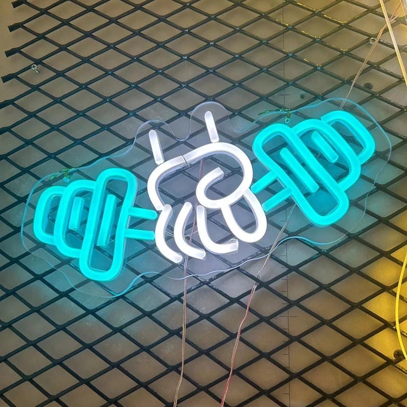 Gym NEON Lights. LED Wall Art, Neon Signs, Neon Workout Signs, LED ...