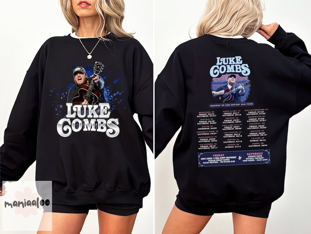 Luke Combs 2024 Tour Growing up and Getting Old T-shirt, Luke Combs ...