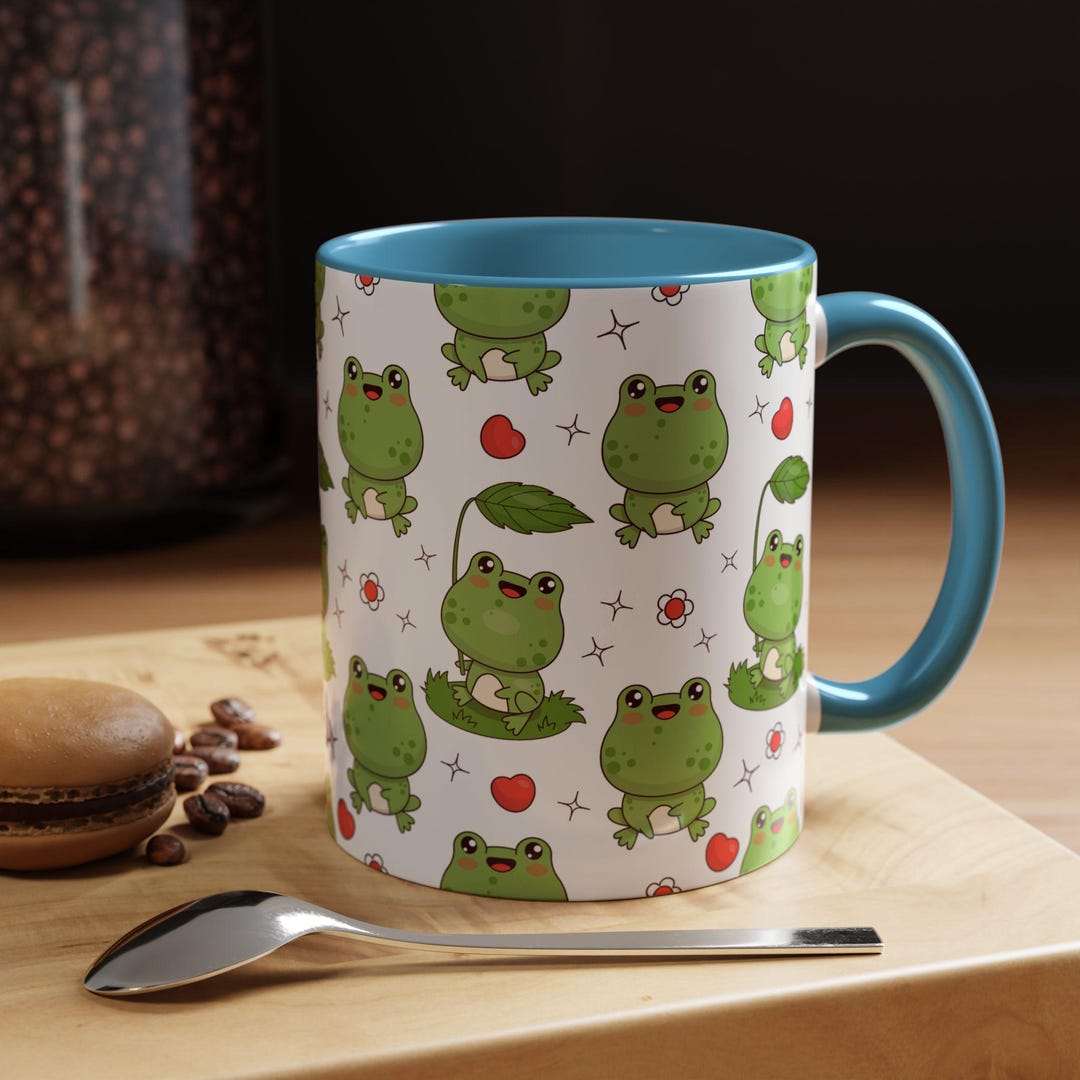 Cute Kawaii Frog Mug, Frogs, Gift for Frog Lover, Birthday Mug, Mug ...