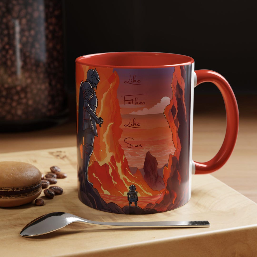 Like Father Like Son Warrior Mug: Anime Knight Gift - Etsy