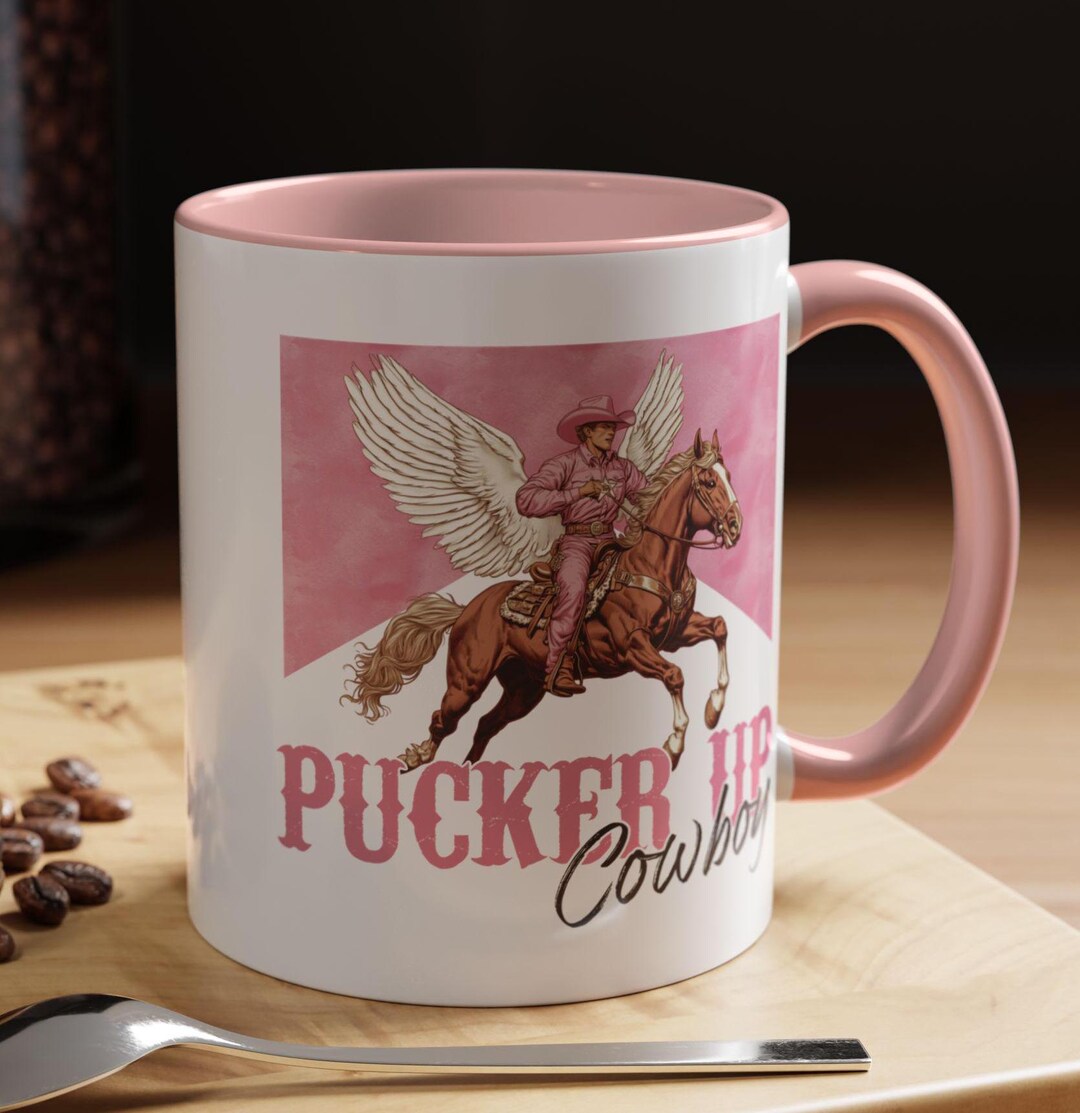 Pucker up Cowboy Retro Mug, Retro Cowboy Mug, Valentines Mug ...