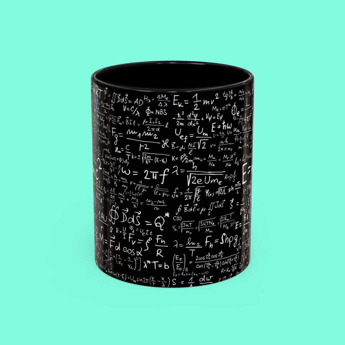 Math Professor Mug: Physics Equations, Black Ceramic Mug - Etsy
